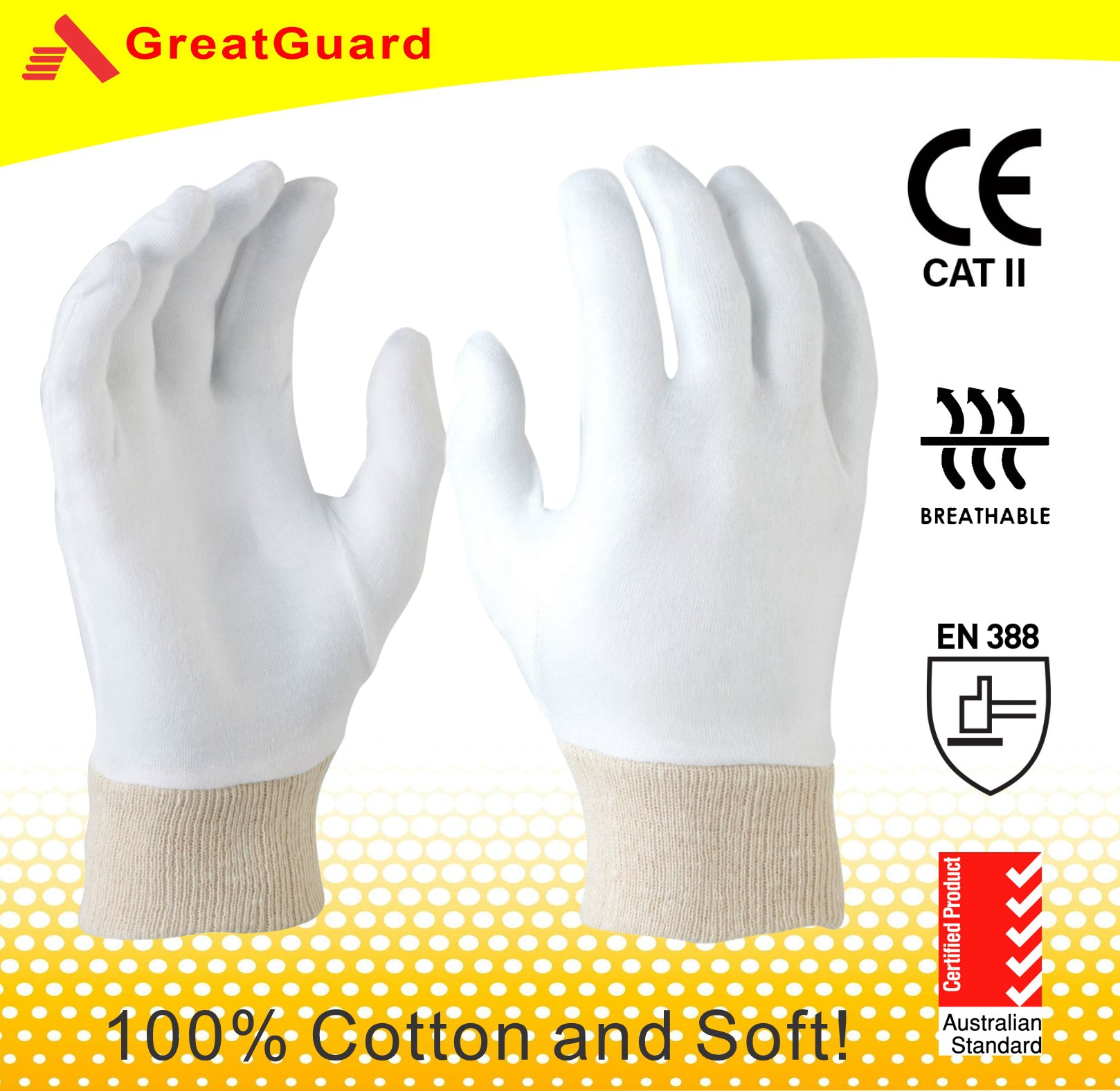 Cotton Liner Gloves Interlock Glove Knitted Wrist (Pack of 12,from $0.