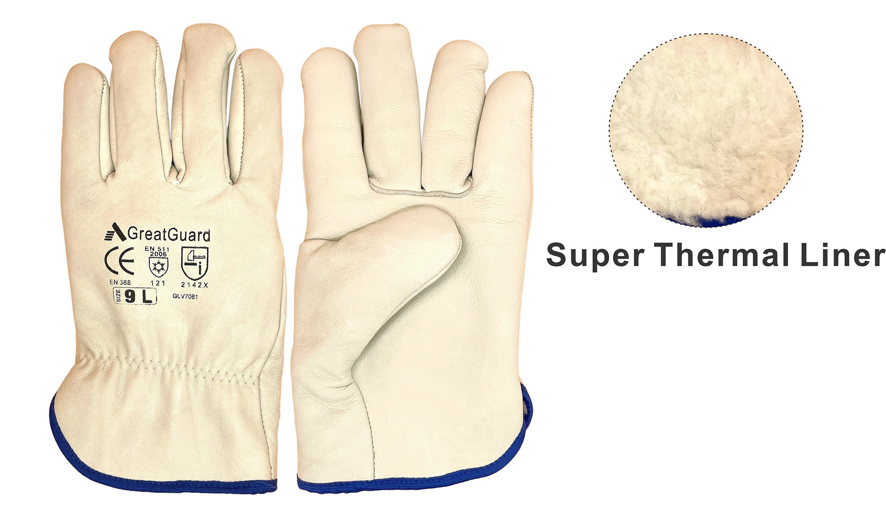 SuperThermal Winter Cold Storage Gloves Cow Grain 12 Pairs (from $9.16