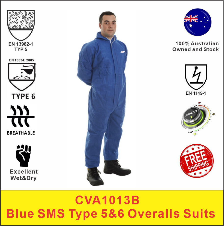 Overall Suits Type 5&6 SMS Coverall Suits (Pack of 50,from $3.00+GST/p
